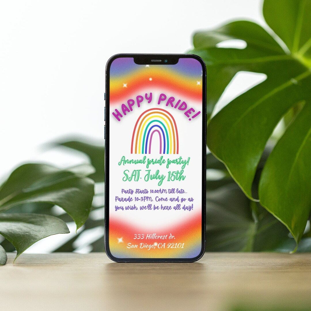Rainbow Pride Invite, LGBTQ, Party Invite, Pride, Rainbow Invitation ...