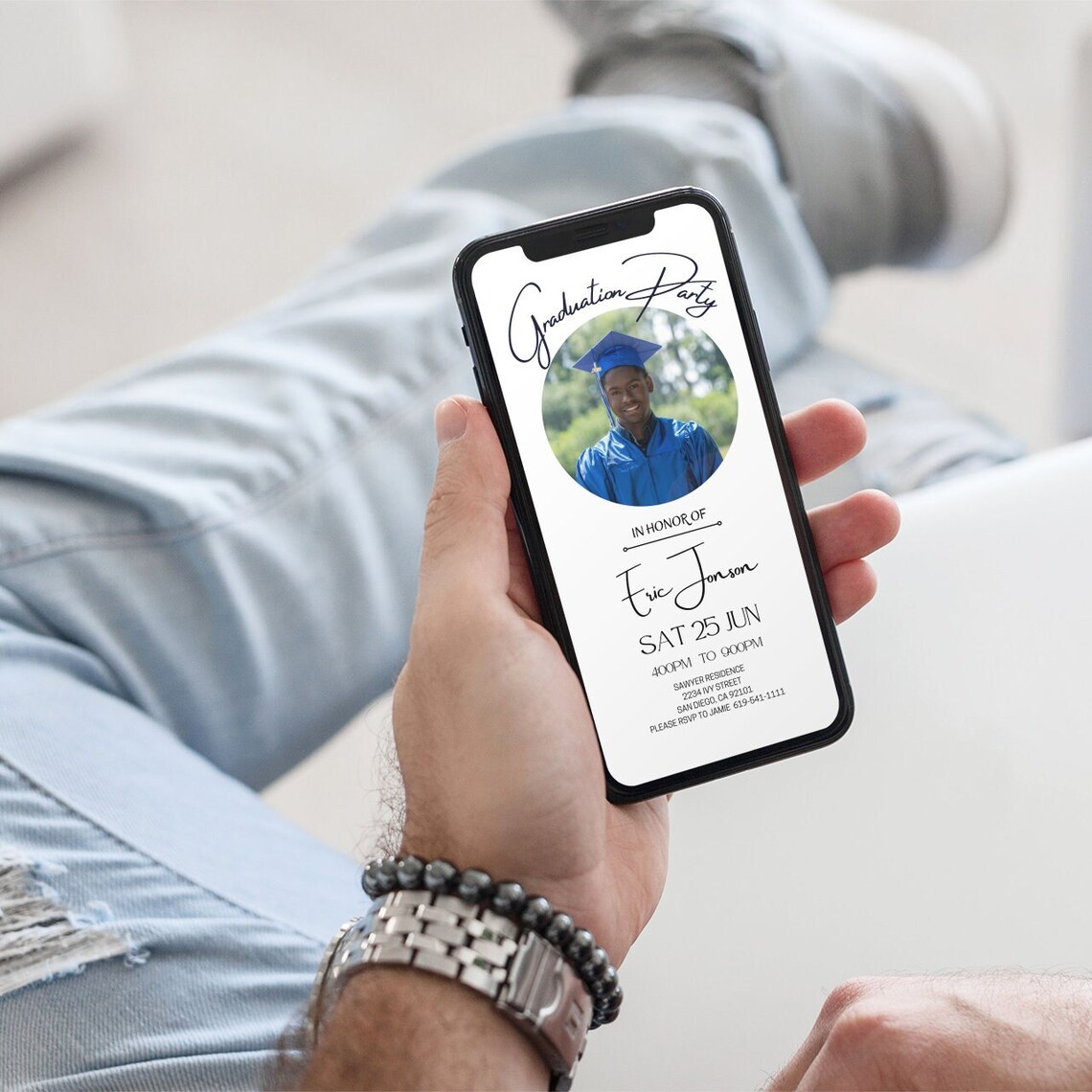 Electronic Graduation Invitation Template, Graduation Announcement ...