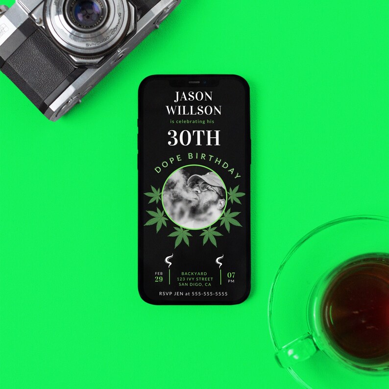 Weed Birthday Invitation, Marijuana Invitation, Birthday Invitation ...