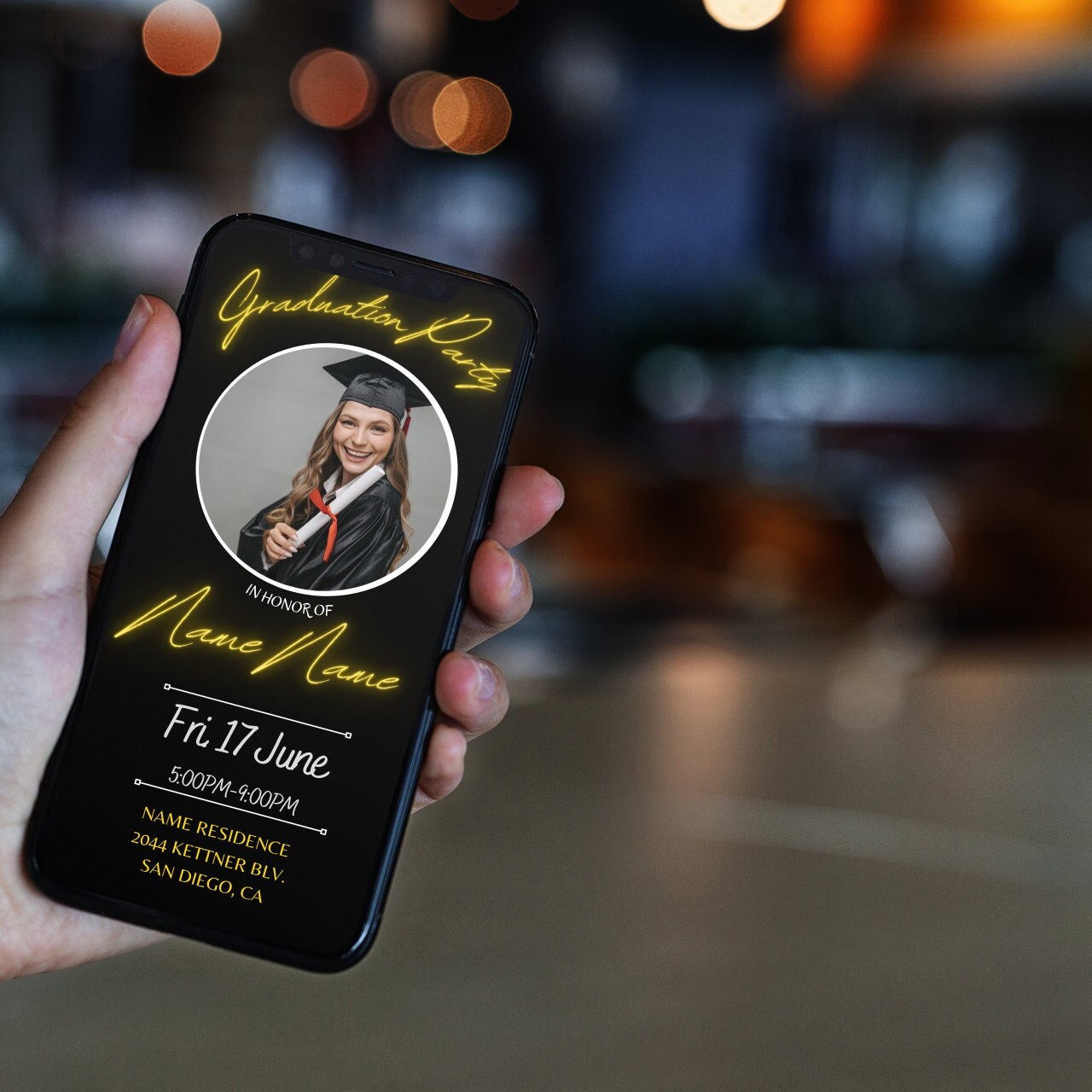 Electronic Graduation Invitation Template, Graduation Announcement ...