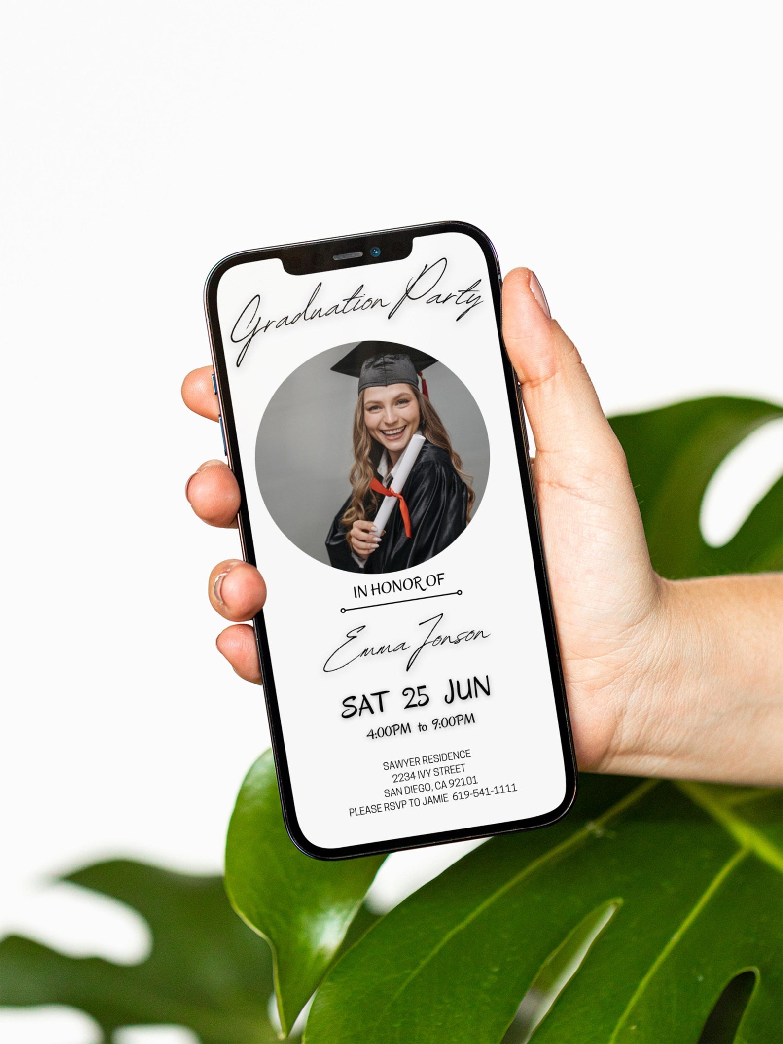 Electronic Graduation Invitation Template, Graduation Announcement ...