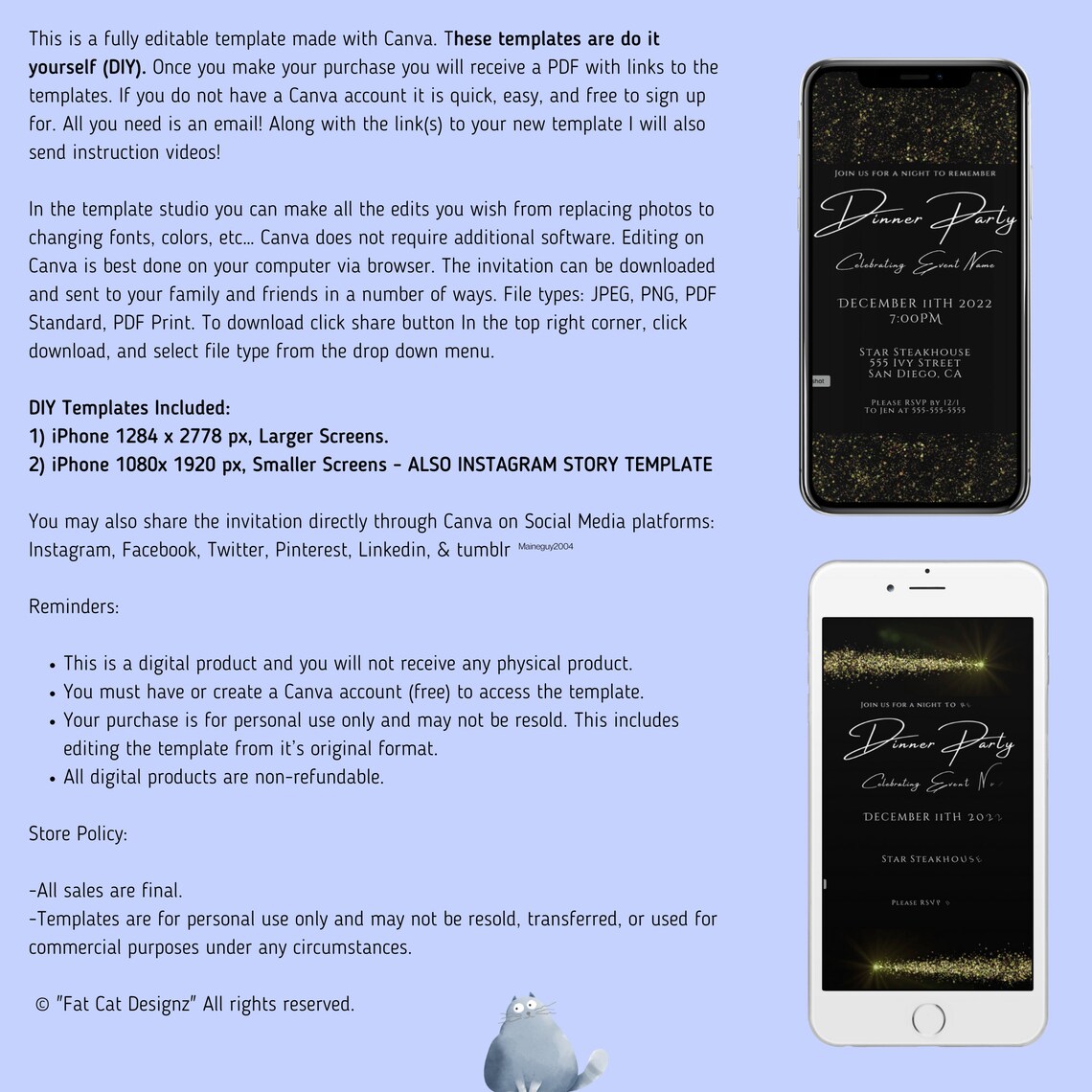 Shooting Star Animated Dinner Invitation, Dinner Invitation, Elegant ...