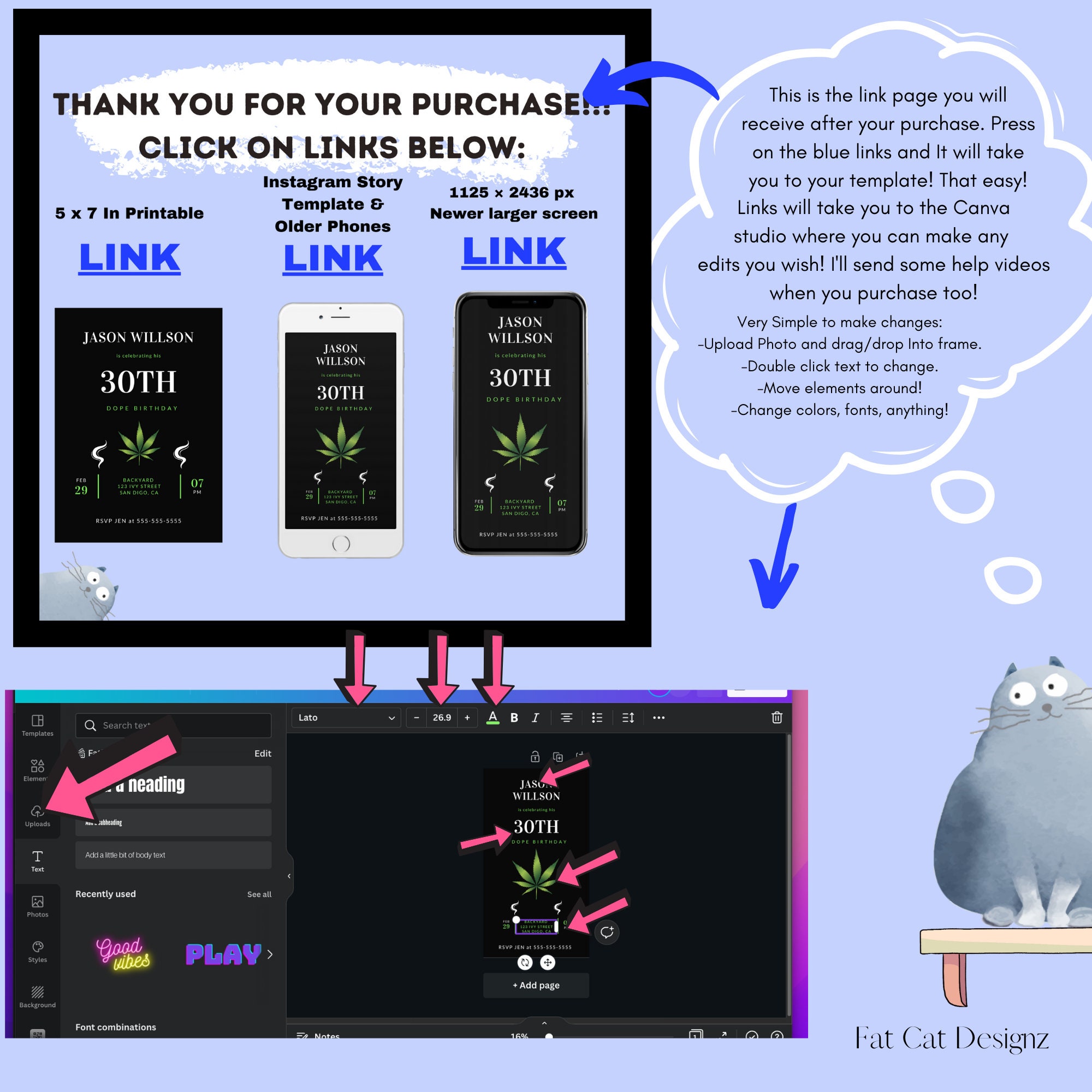 Cannabis Invitation, Weed Invitation, Marijuana Invitation, Birthday ...