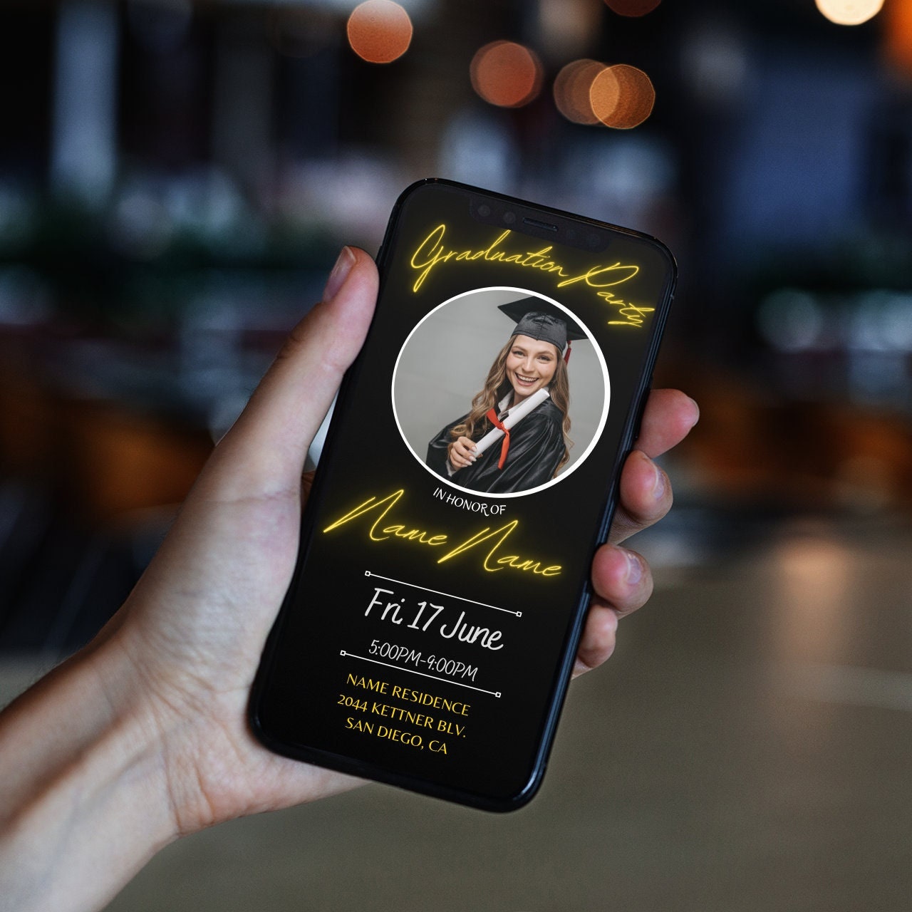 Electronic Graduation Invitation Template, Graduation Announcement ...