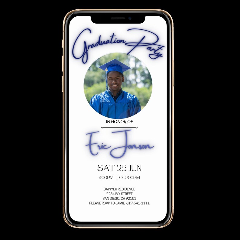 IPhone Graduation Invitation Template, Graduation Announcement ...