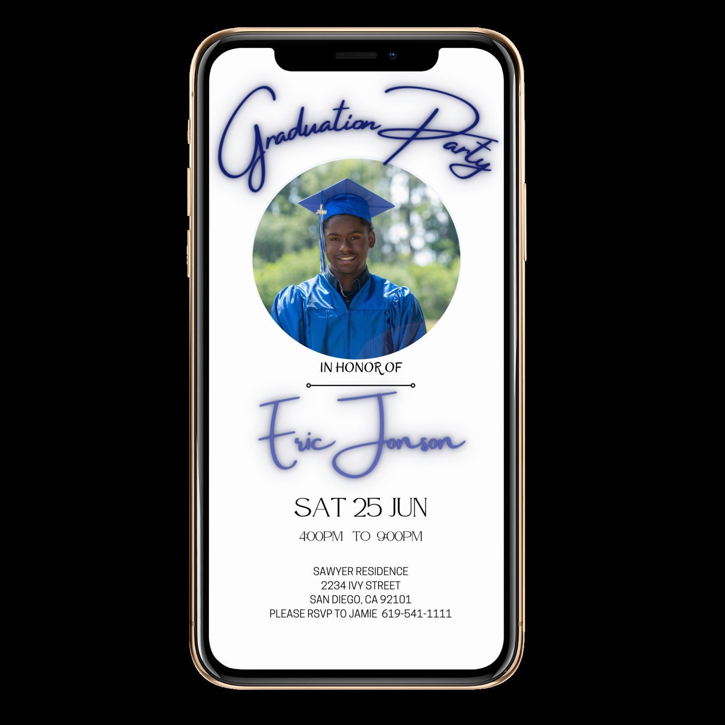 IPhone Graduation Invitation Template, Graduation Announcement ...