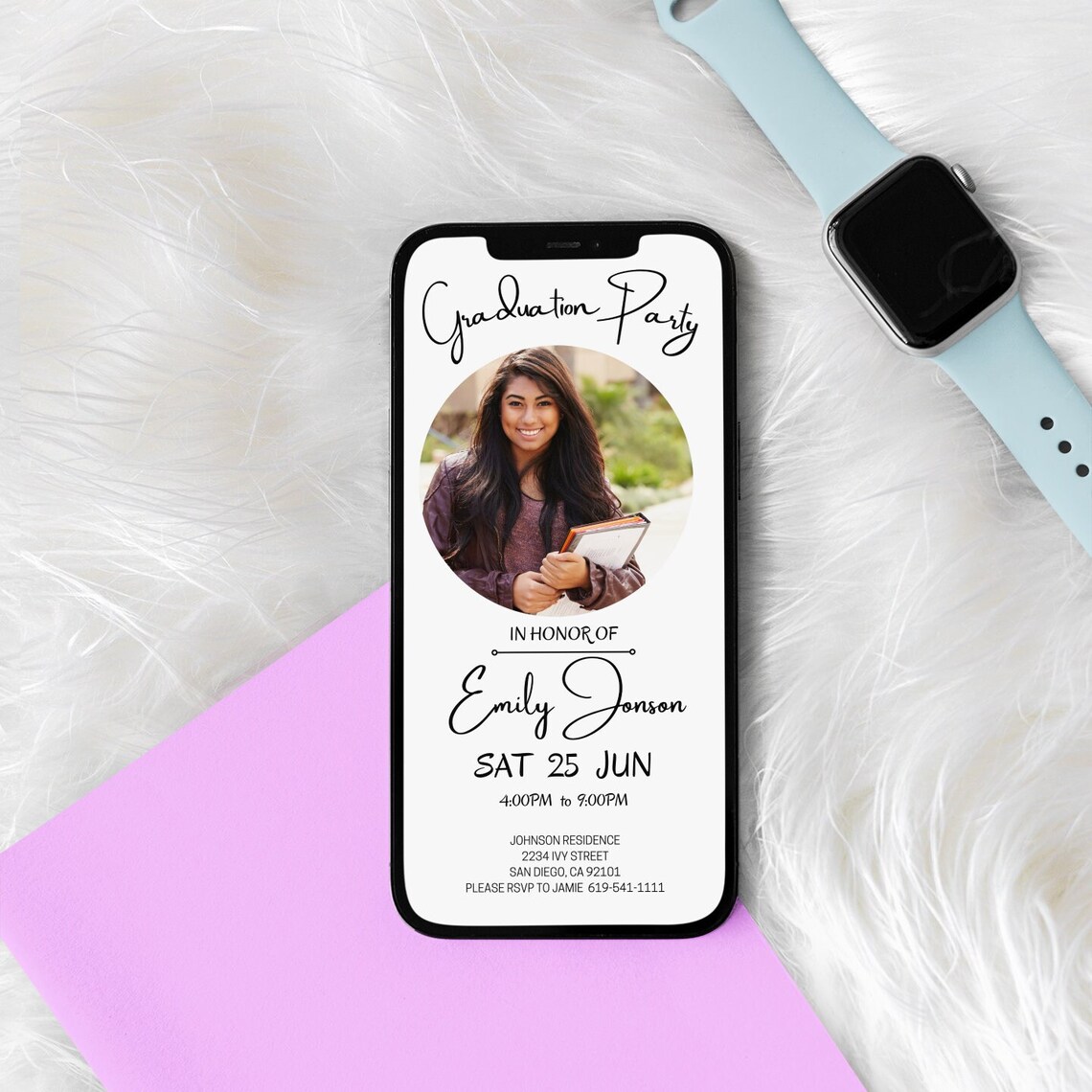 Electronic Graduation Invitation Template, Graduation Announcement ...