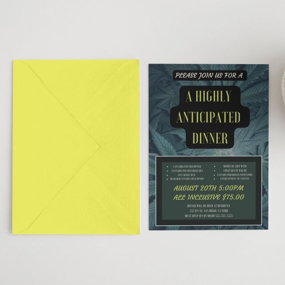 Cannabis Invitation Weed Invitation Marijuana Invitation - Etsy