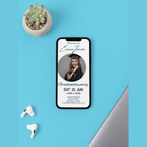 Blue Graduation Invitation Template, Graduation Announcement ...