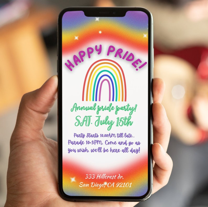 Pride Party Invitation, LGBTQ, Party Invite, Pride, Rainbow, Invitation ...