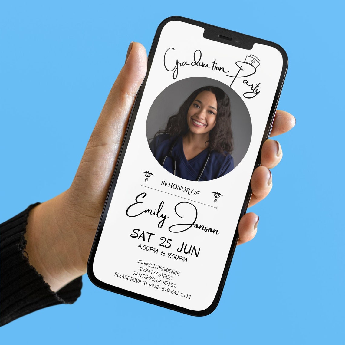 Nursing Graduation Party Invitation, Electronic Nursing Graduation ...