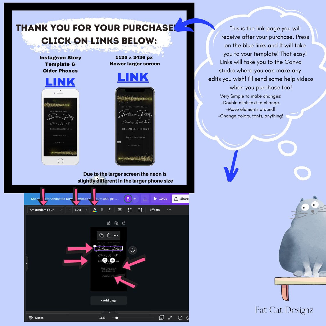 Shooting Star Animated Dinner Invitation, Dinner Invitation, Elegant ...