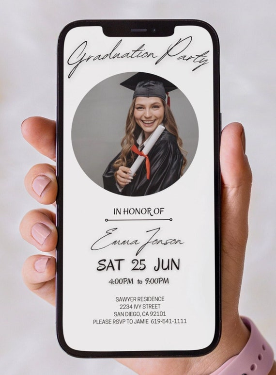 Electronic Graduation Invitation Template Graduation | Etsy