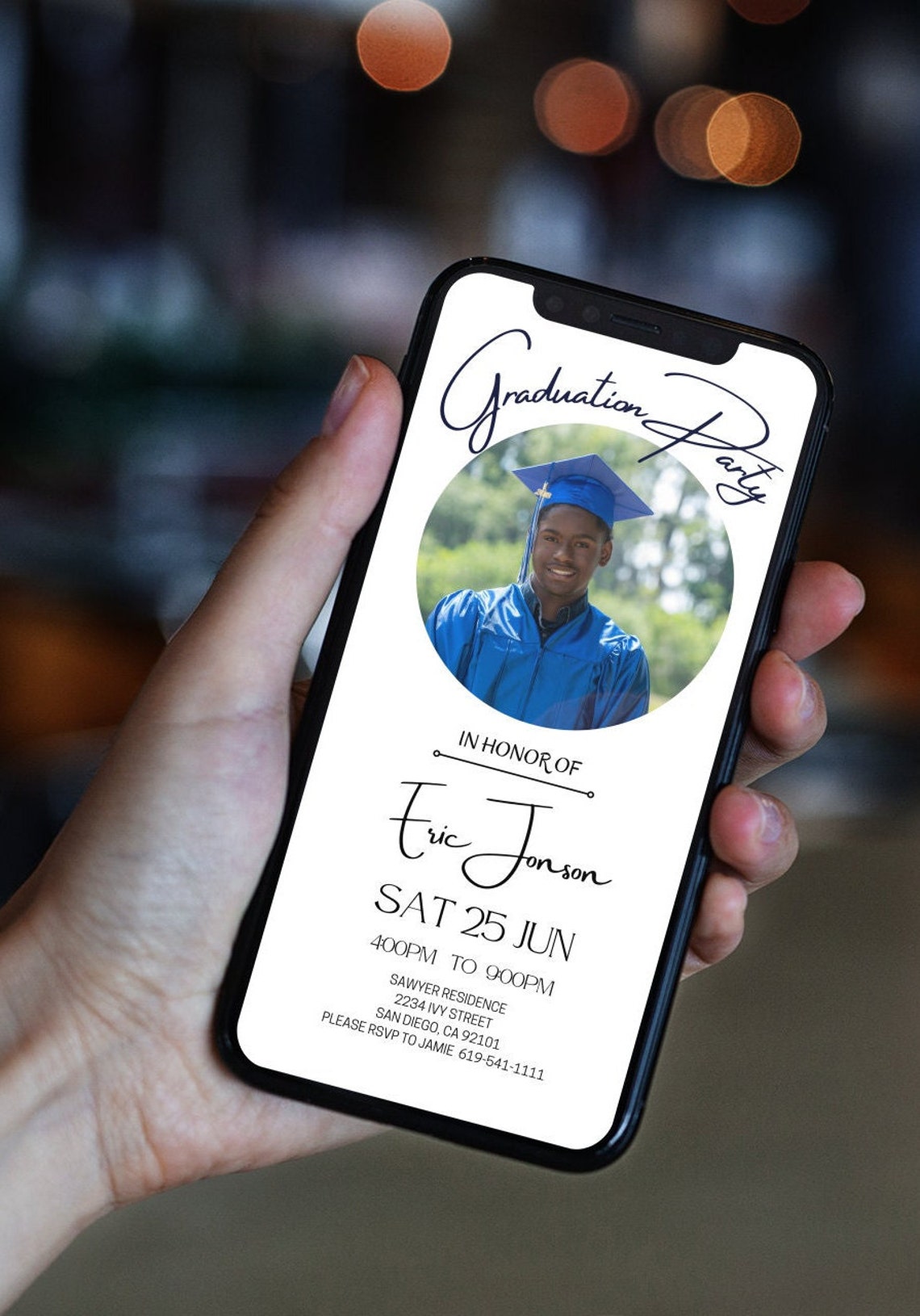 Electronic Graduation Invitation Template, Graduation Announcement ...