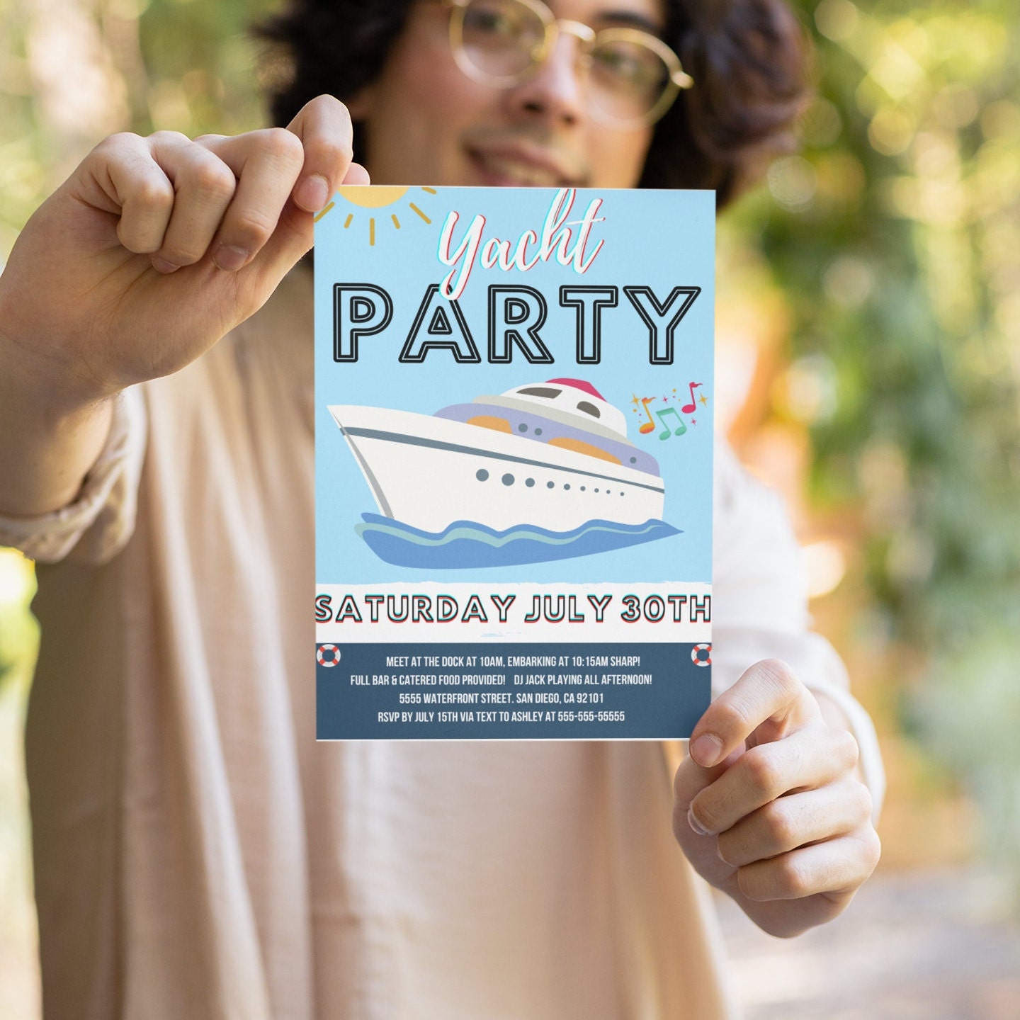 Yacht Party Invitation Template, Boat Party Invitation Template, Yacht ...