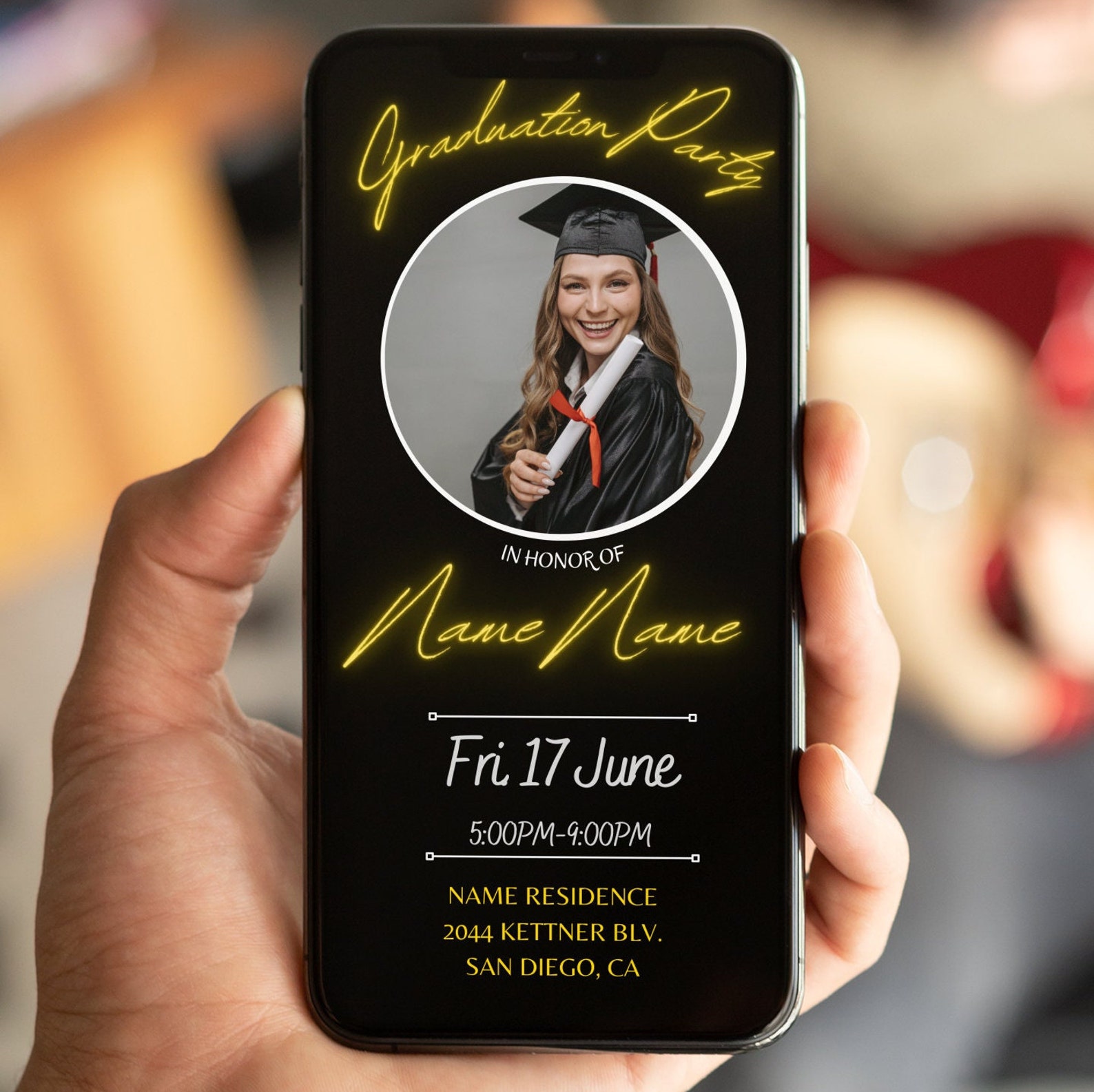 Electronic Graduation Invitation Template, Graduation Announcement ...