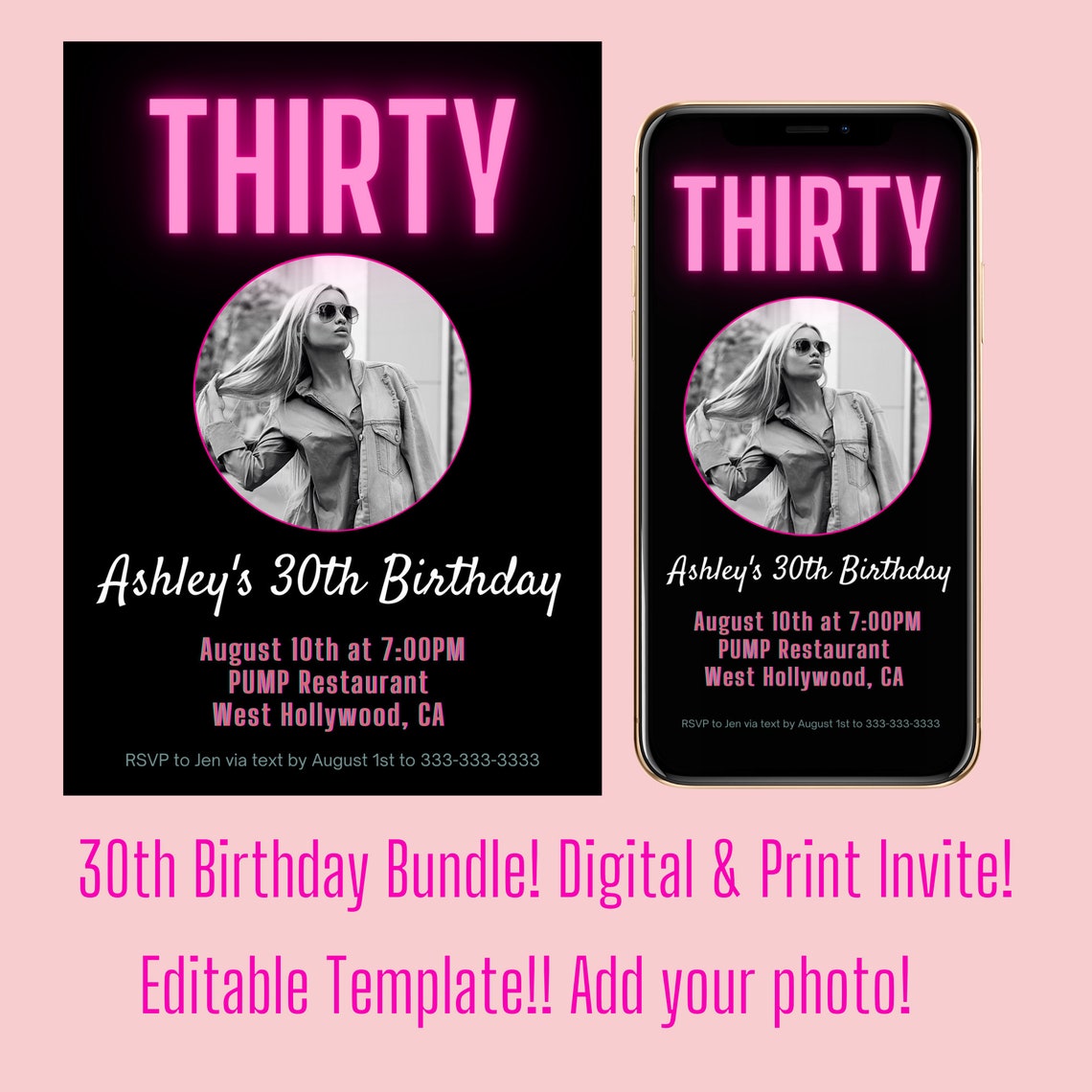 30th Birthday Invitation 30th Birthday Woman 30th Birthday - Etsy