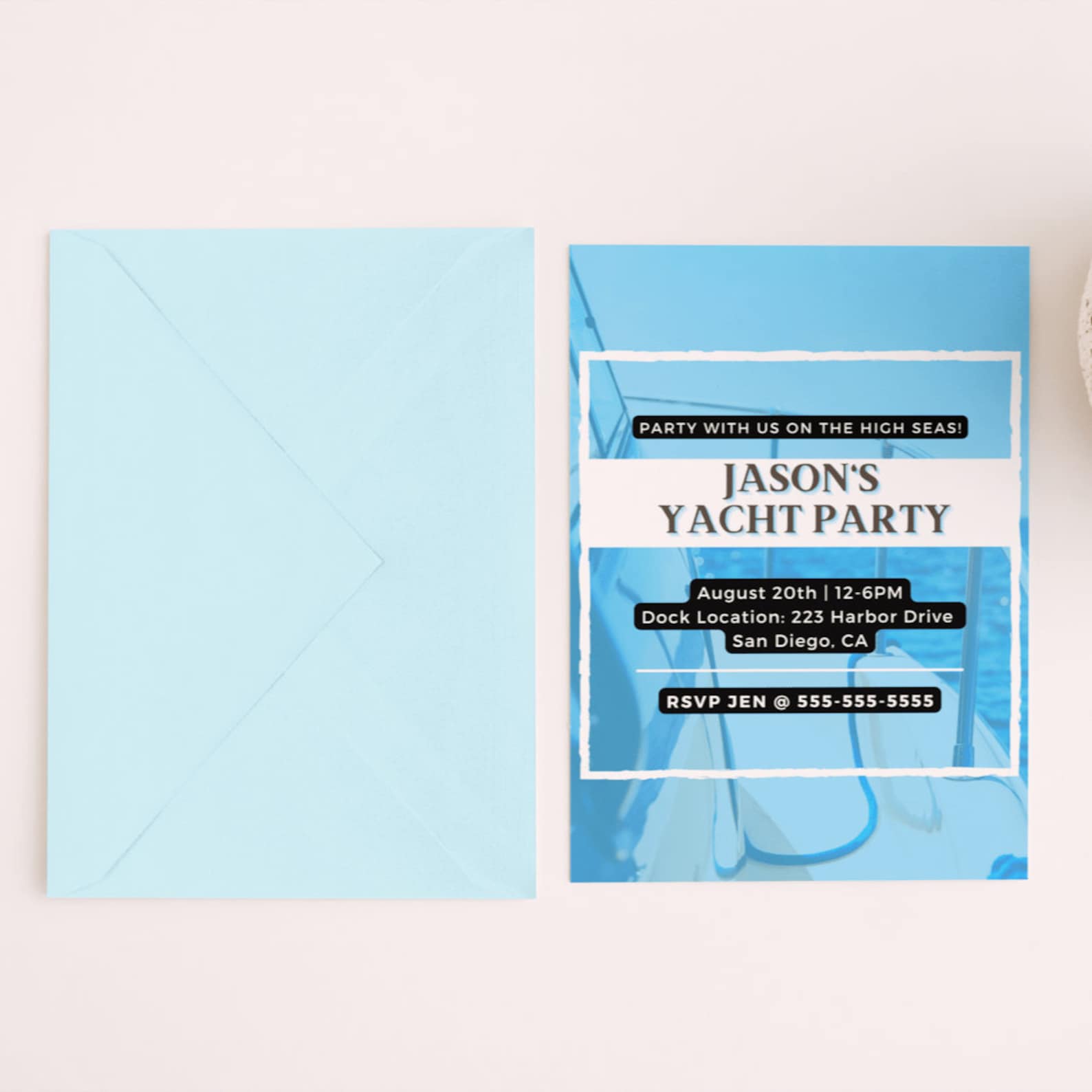 Yacht Party Invitation Template - Boat Party Invitation - Yacht ...