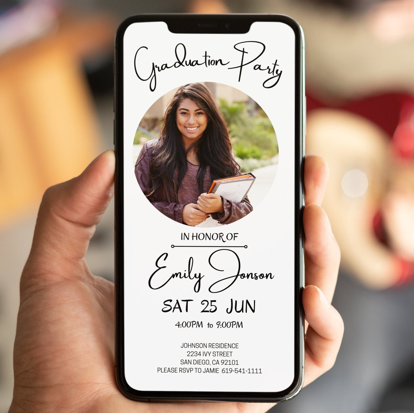 Electronic Graduation Invitation Template, Graduation Announcement ...