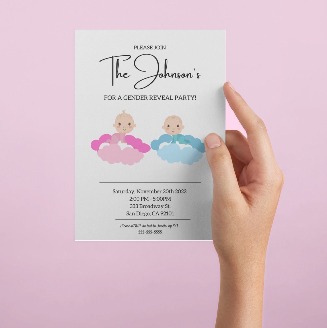 Gender Reveal Invitation Template Gender Reveal Party Invite - Etsy