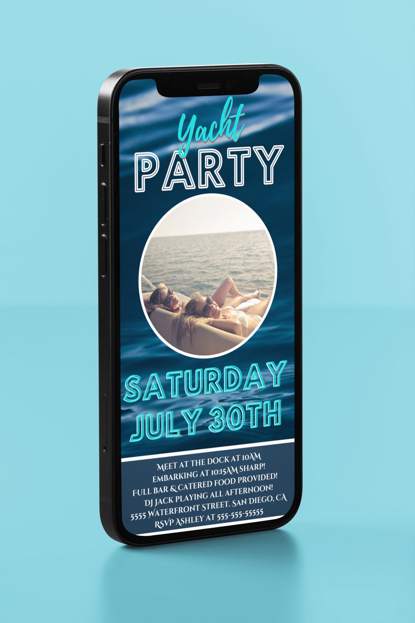 Yacht Party Invitation, Boat Party Invitation, Lake Party Invitation ...