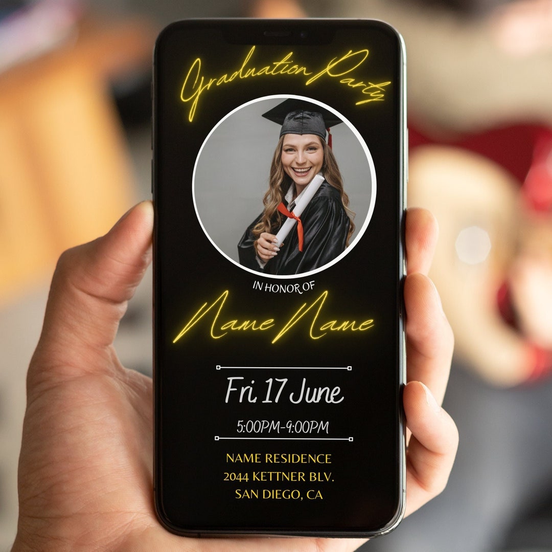 Electronic Graduation Invitation Template, Graduation Announcement ...