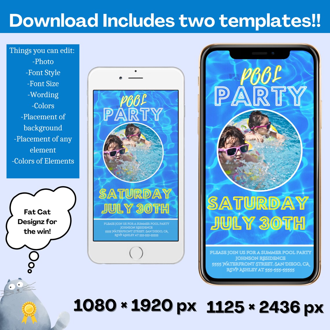 Pool Party Text Birthday Invitation Evite Birthday Iphone - Etsy