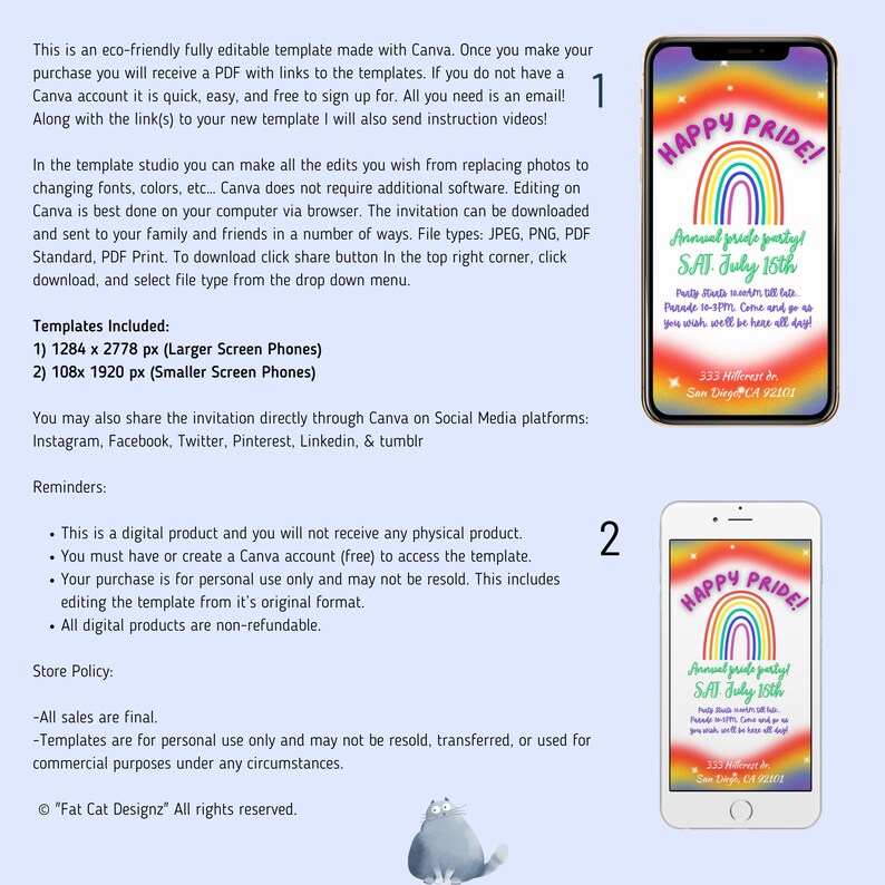 Pride Party Invitation, LGBTQ, Party Invite, Pride, Rainbow, Invitation ...