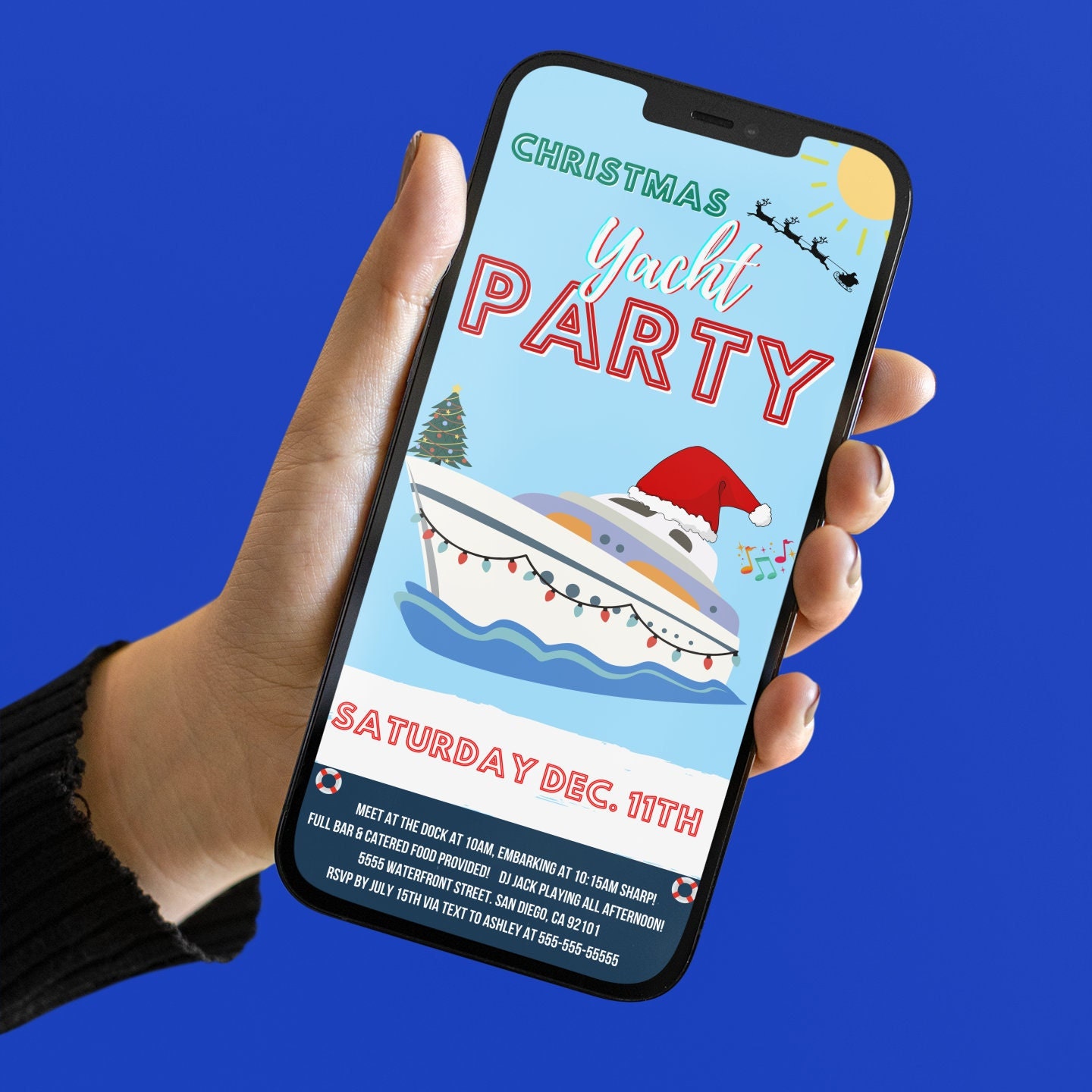 Christmas Boat Parade Invitation Template, Christmas Boat Party ...