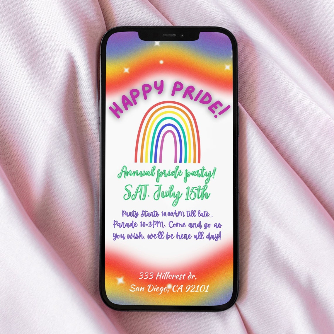 Rainbow Pride Invite, LGBTQ, Party Invite, Pride, Rainbow Invitation ...