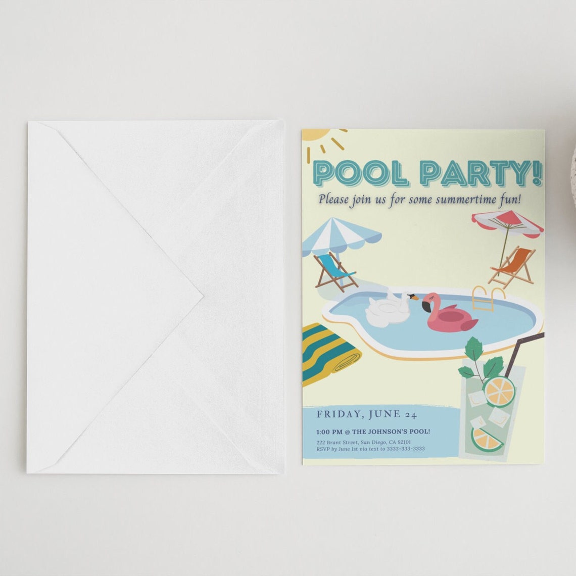 Summer Pool Party Invitation Pool Party Invite Pool - Etsy