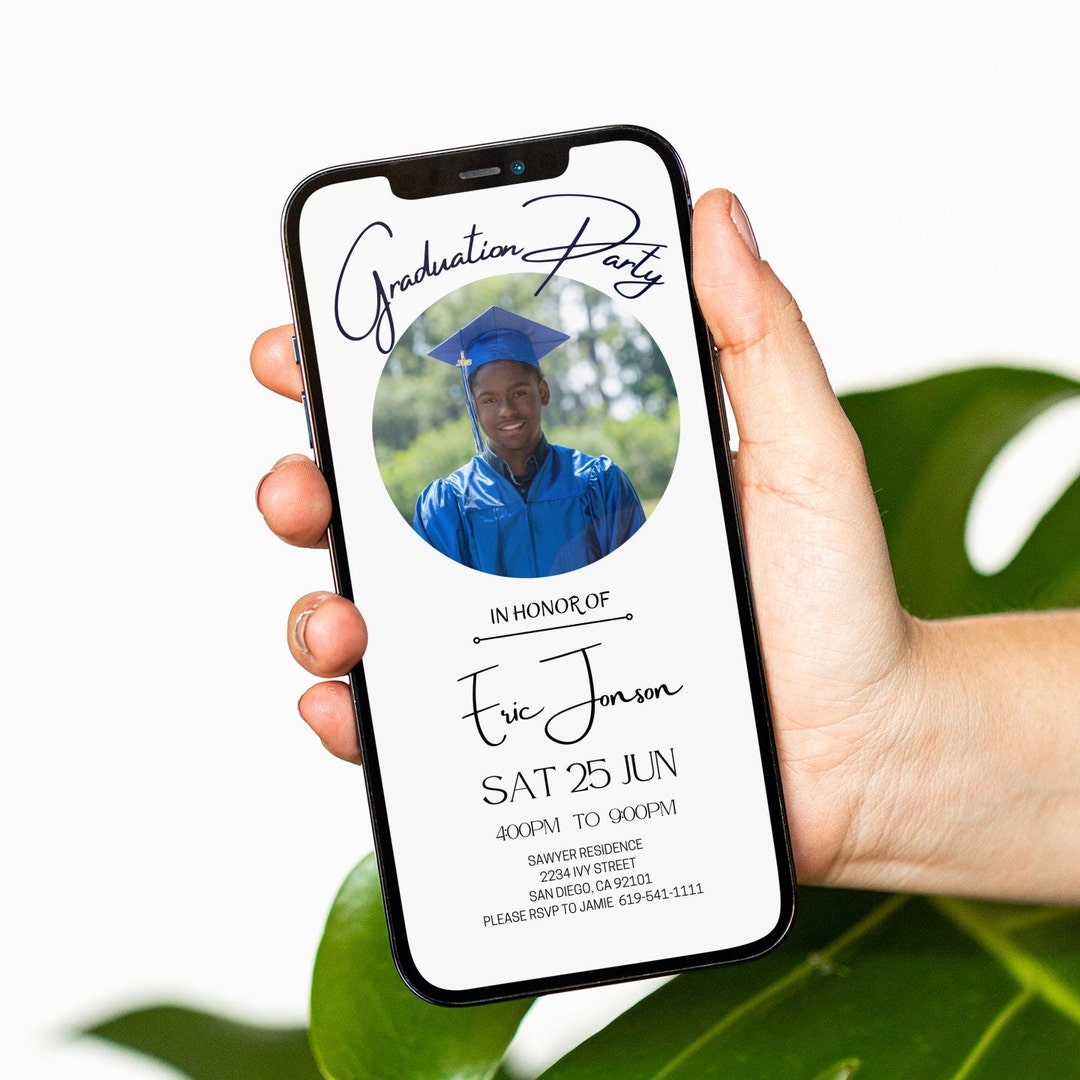 Electronic Graduation Invitation Template, Graduation Announcement ...