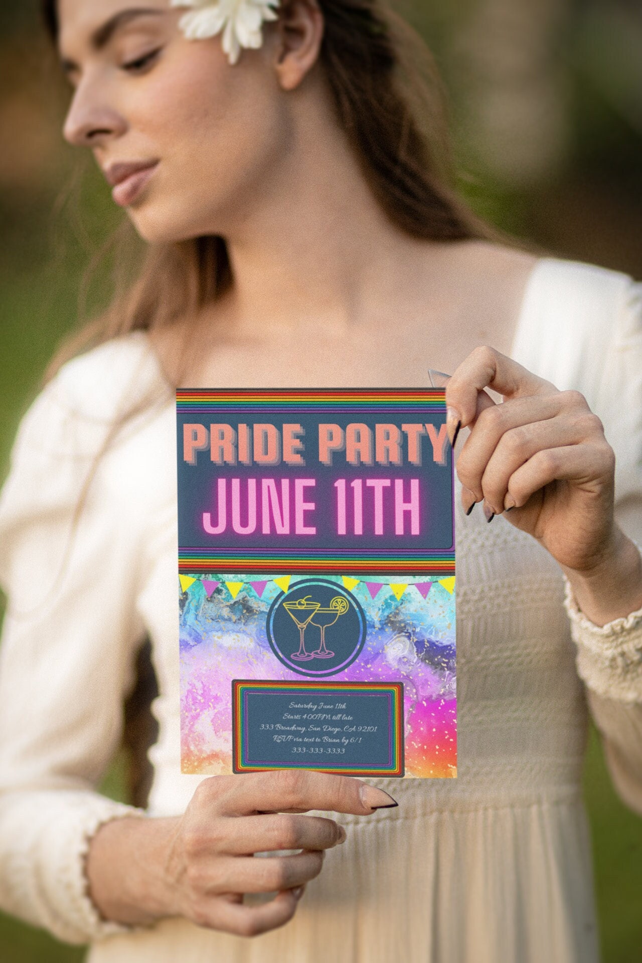 Pride Party Invitation, LGBTQ Party Invite, Pride, Rainbow, Invitation ...