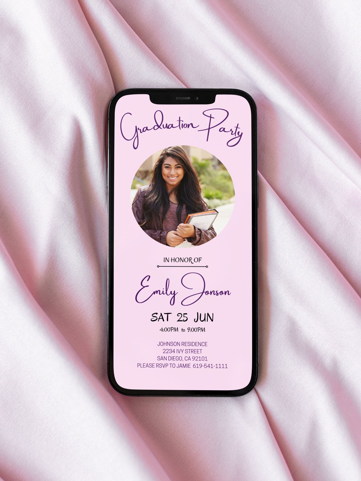 Pink Graduation Invitation Template, Graduation Announcement ...