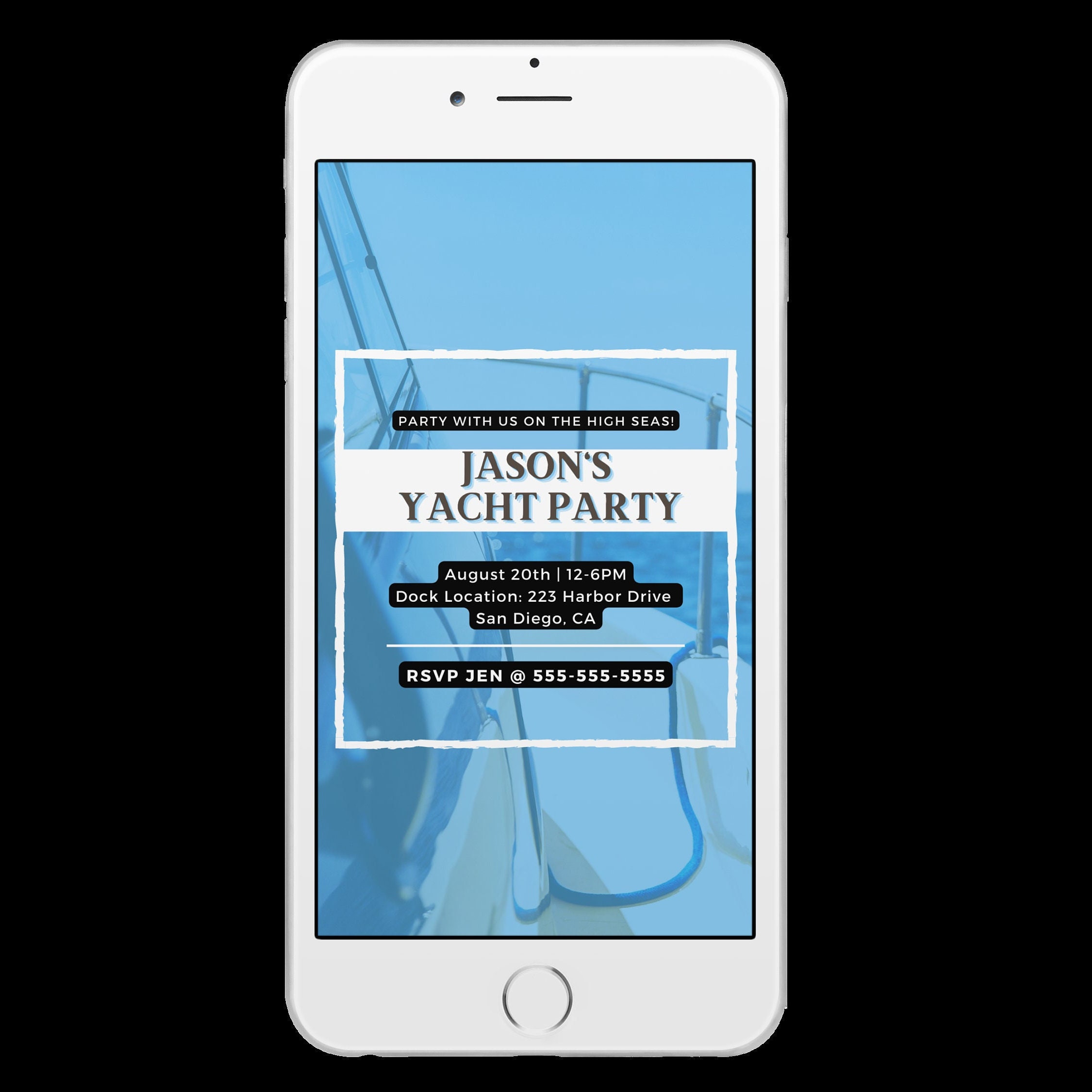Yacht Party Invitation Template - Boat Party Invitation - Yacht ...