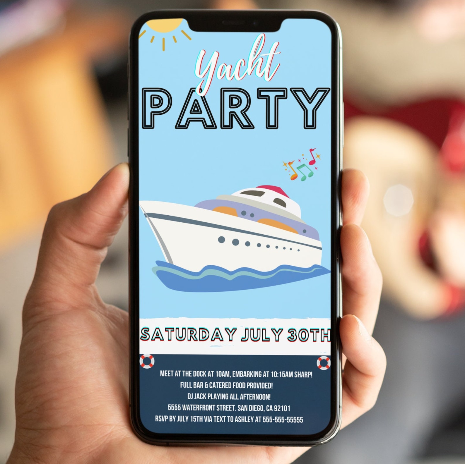 Yacht Party Invitation Template, Boat Party Invitation Template, Yacht ...