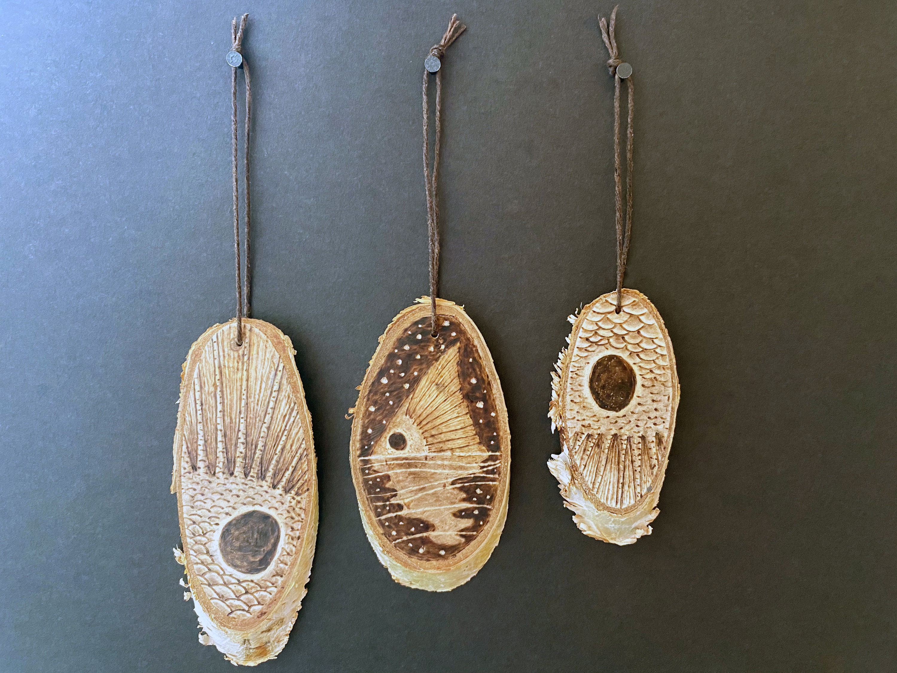 Redfish/ Red Drum Woodburned Christmas Ornaments, Set of 3 - Etsy