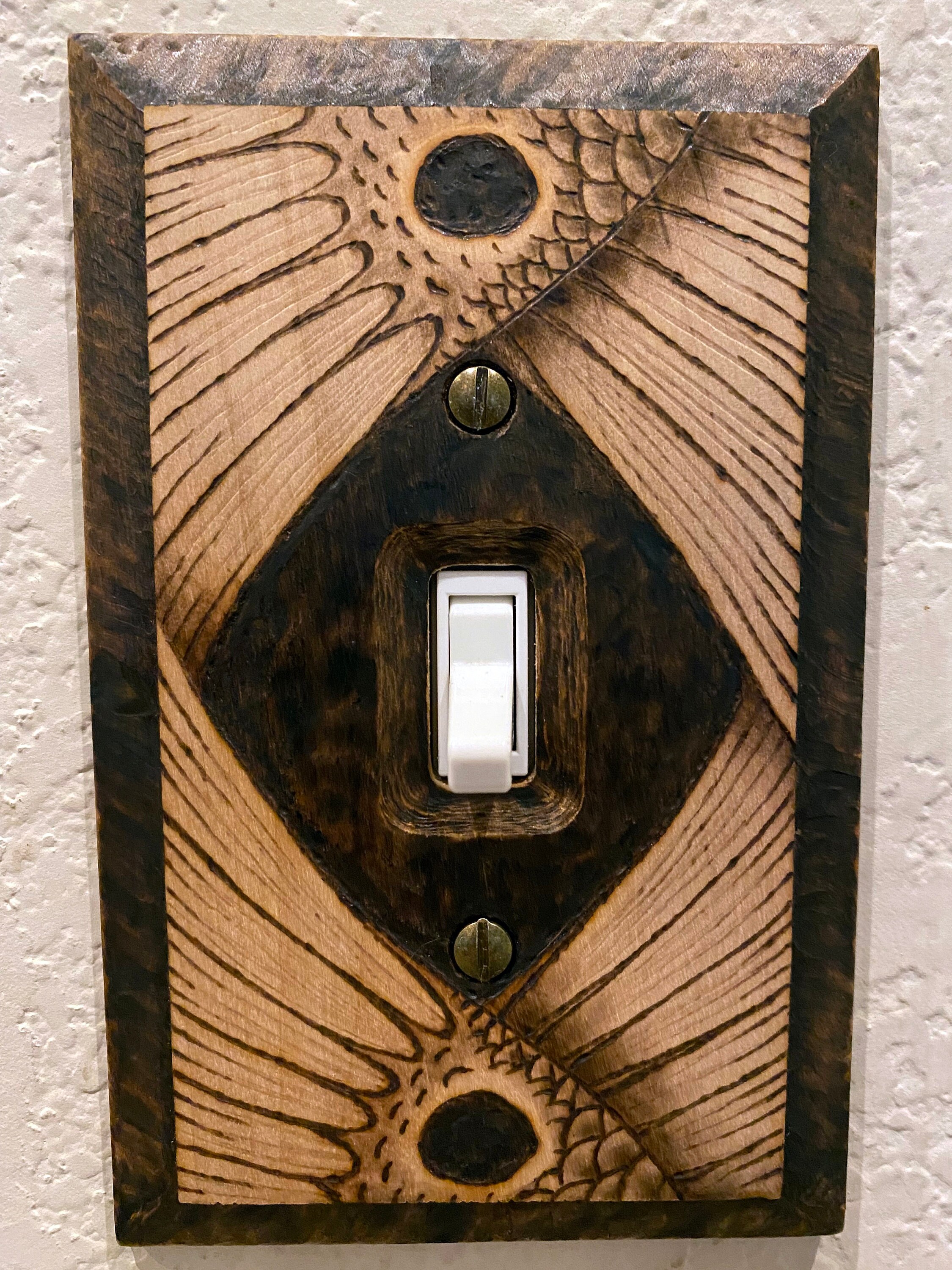 Redfish/ Red Drum Handmade Rustic Woodburned Light Switch Wall Plate ...