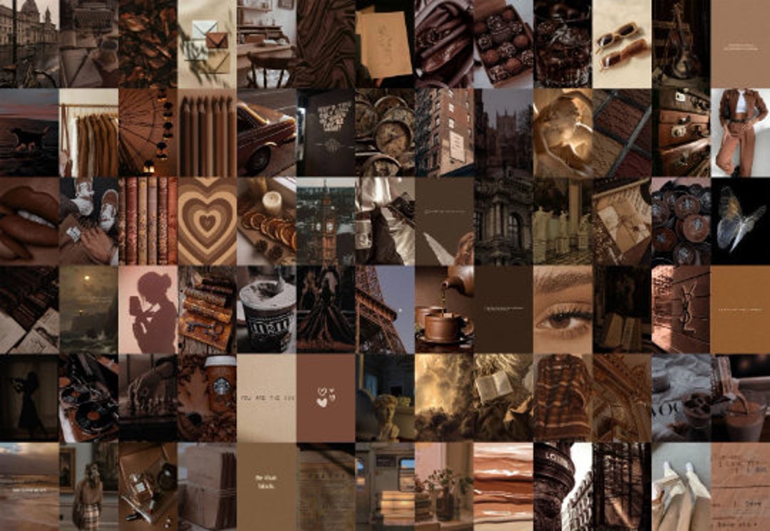 Brown Wall Collage Kit/Brown Collage Kit/ Brown Wall Collage - Etsy México