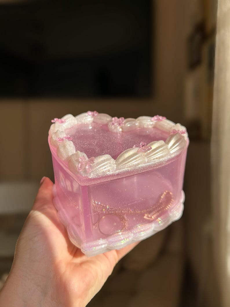 Handmade Pink Resin Cake Jewelry Box: Kawaii Coquette Decor - Etsy