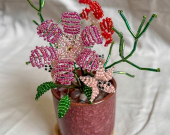 Wire Sculpture Tabletop Decor Beads Feng Shui Zen Decor Beaded Beaded ...