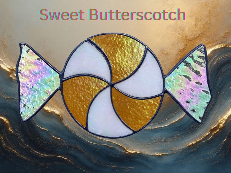 Frosted Candy Twist - Precut Stained Glass Peppermint Candy Project Kit ...