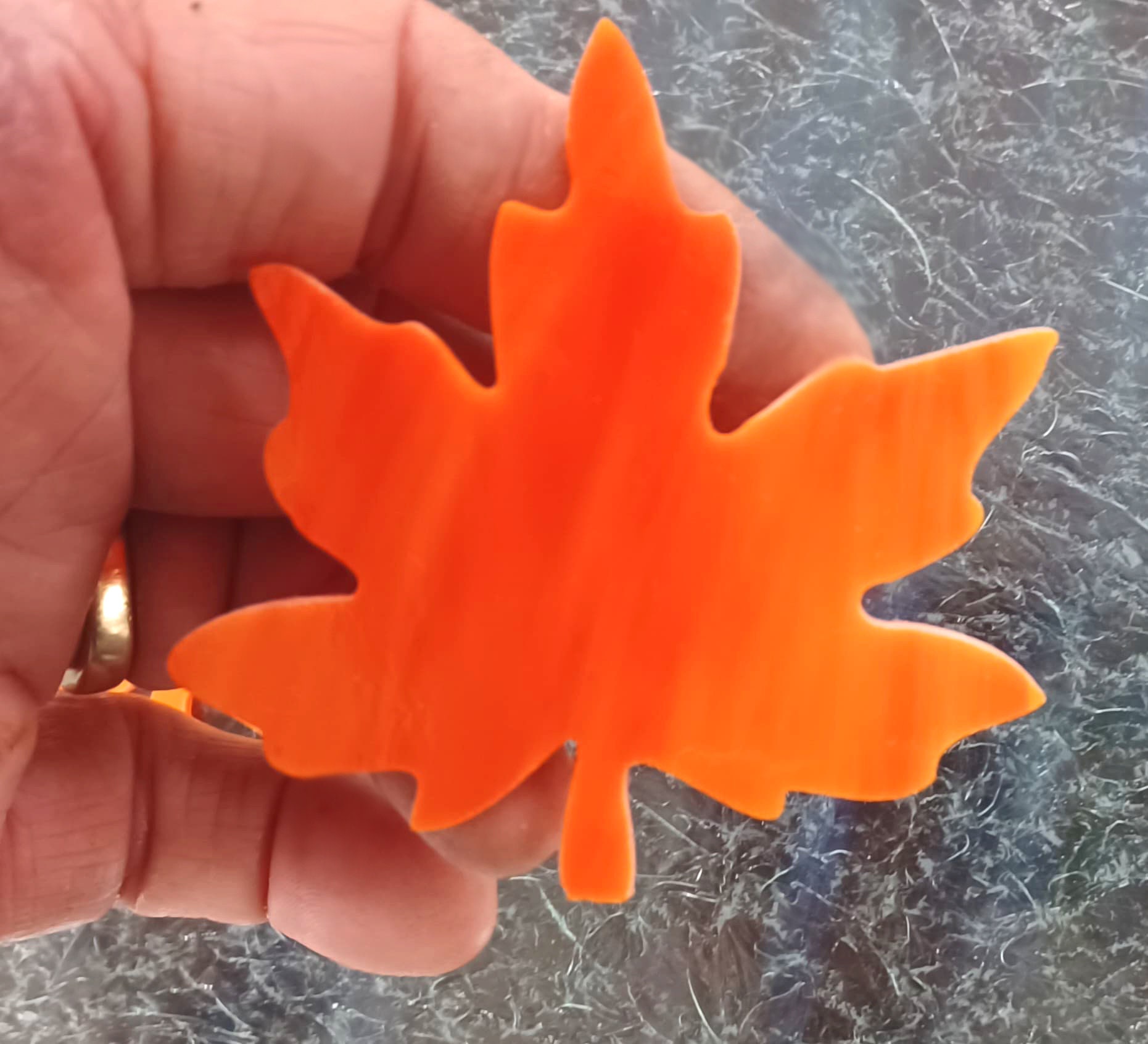 96 COE Precut Stained Glass Maple Leaves. 2 Orange Precut 3 X 3 Maple ...