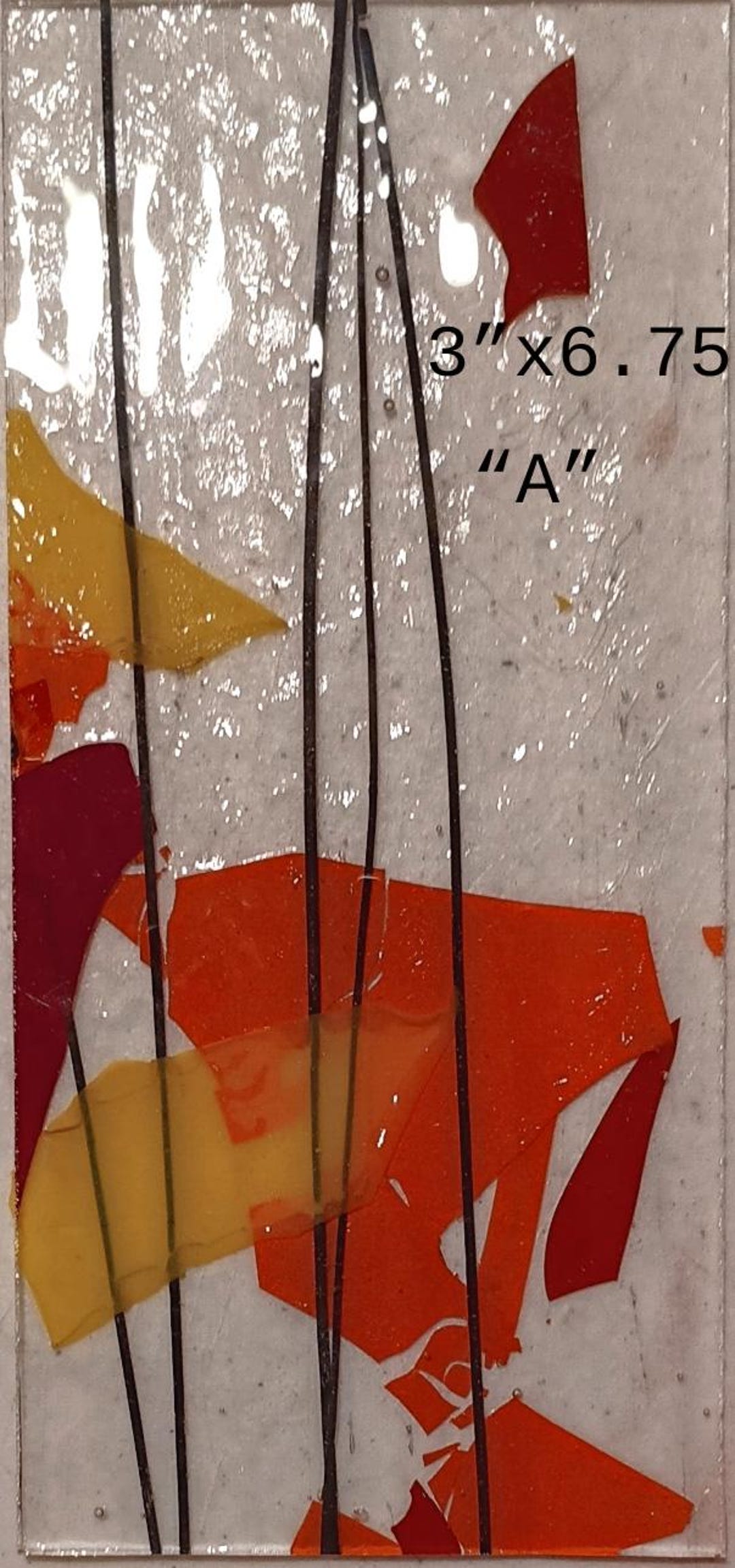 Bullseye 90 COE Confetti on Clear Fusible Glass 3"x6.75", 3" X 4.75 ...