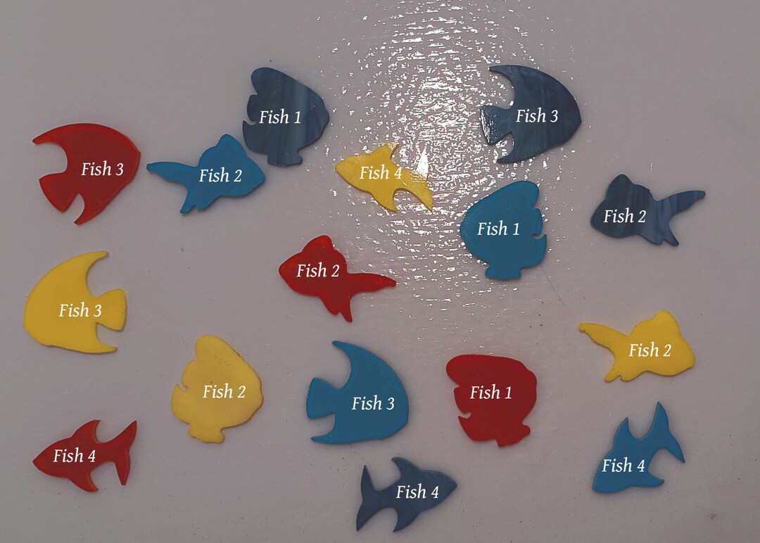 Precut 96 Coe Colorful Fish. 4 Fish Shapes, 4 Colors 2" Wide Each. - Etsy
