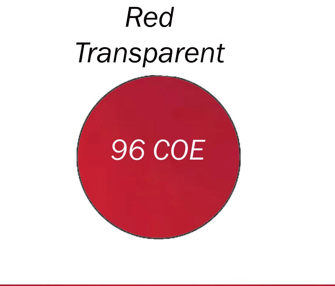 COE 96 Red Transparent, Amber Transparent, or Yellow Opal Circle 4", 3 ...