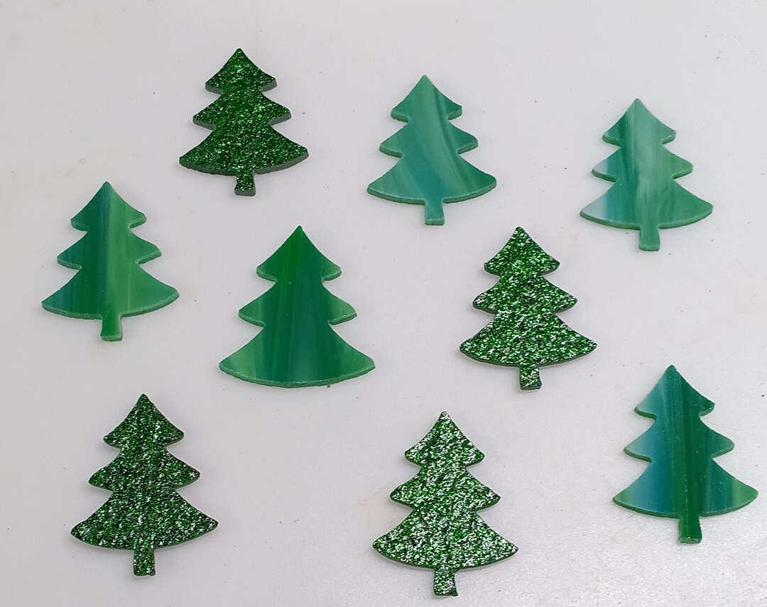 Precut Fusible Glass Christmas Trees: Aventurine Green or Clear, 3-pack ...
