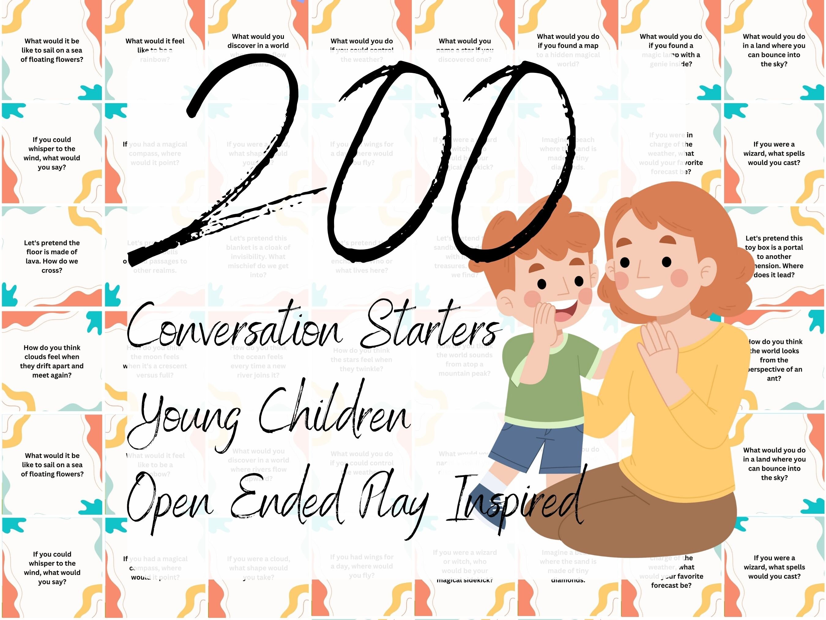 200 Conversation Starter Cards – Open Ended Play Prompts (PDF & JPG) - Etsy