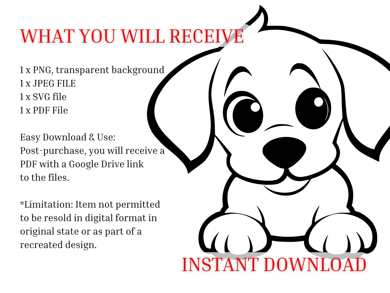 Cute Dog SVG, Cute Puppy Clipart for Shirts, Digital Download Puppy ...