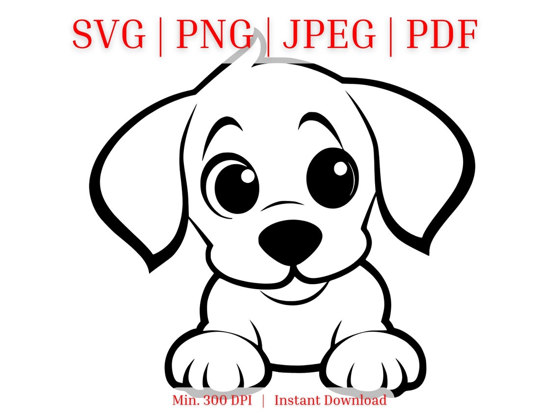 Cute Dog SVG, Cute Puppy Clipart for Shirts, Digital Download Puppy ...